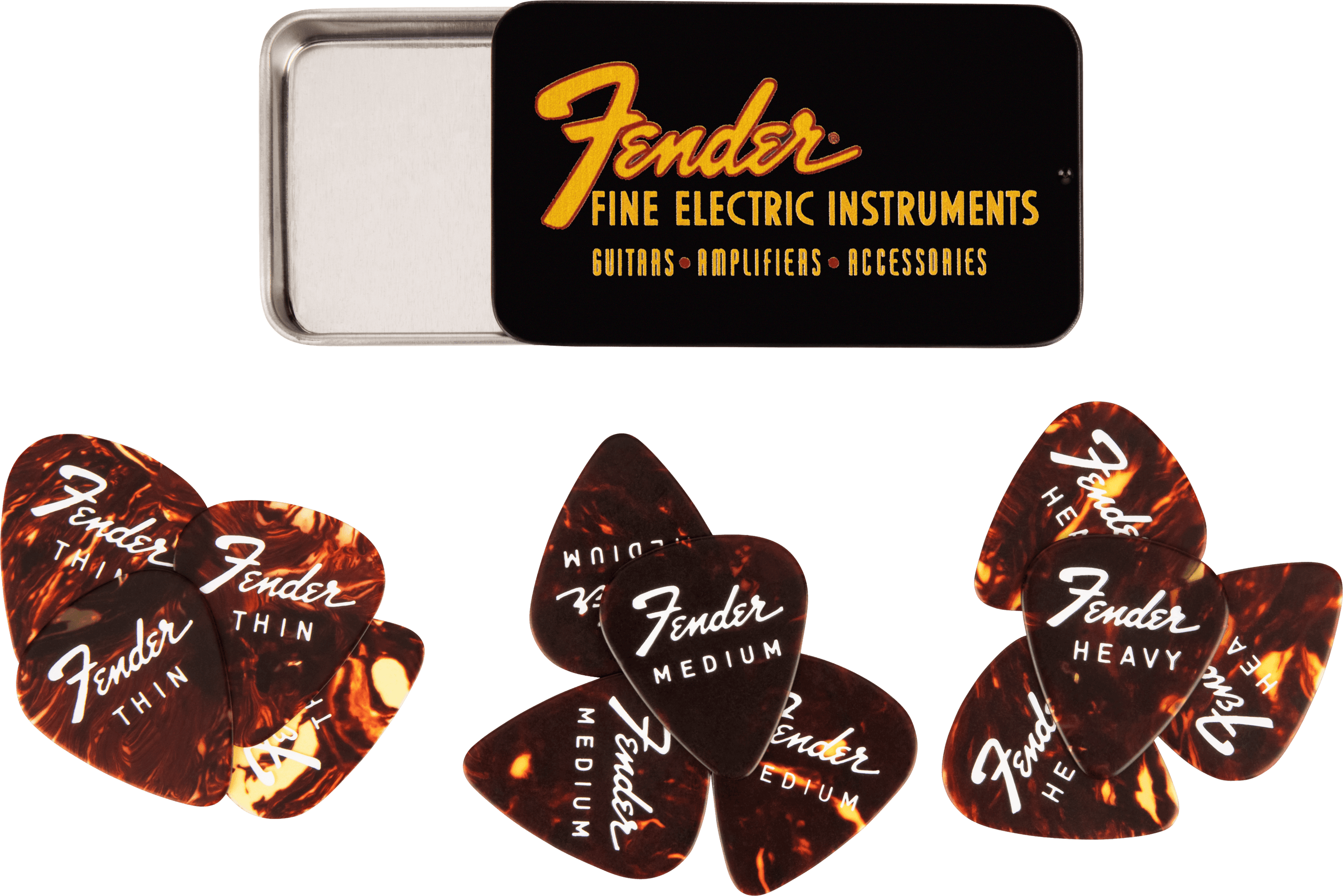Fender® Fine Electric Pick Tin - 12 Pack